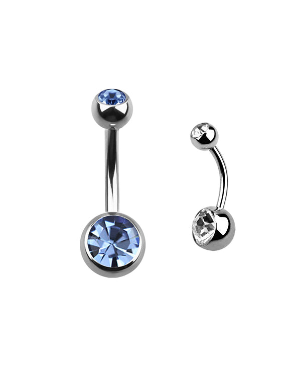 Light Blue Gem - 14g - Navel/Belly Barbell – Gizmos Richmond